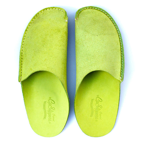 Green Leather Slipper for men and women by CP Slippers Minimalist