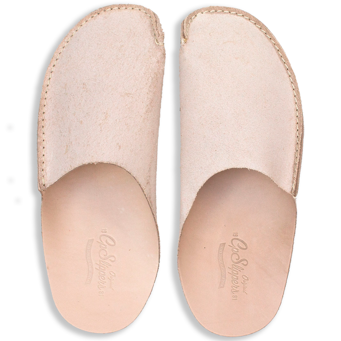 Natural Leather Slippers for men and women by CP Slippers Minimalist