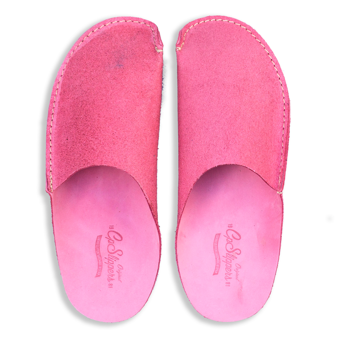 Pink Leather Slippers for women by CP Slippers Minimalist