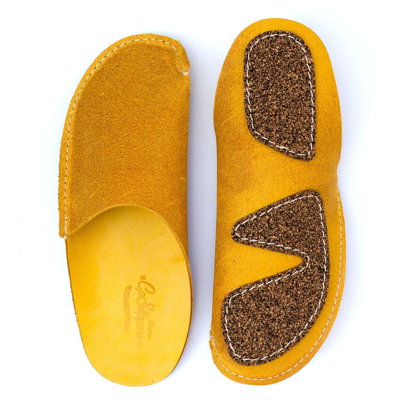 Yellow Leather Slipper for men and women by CP Slippers Luxe